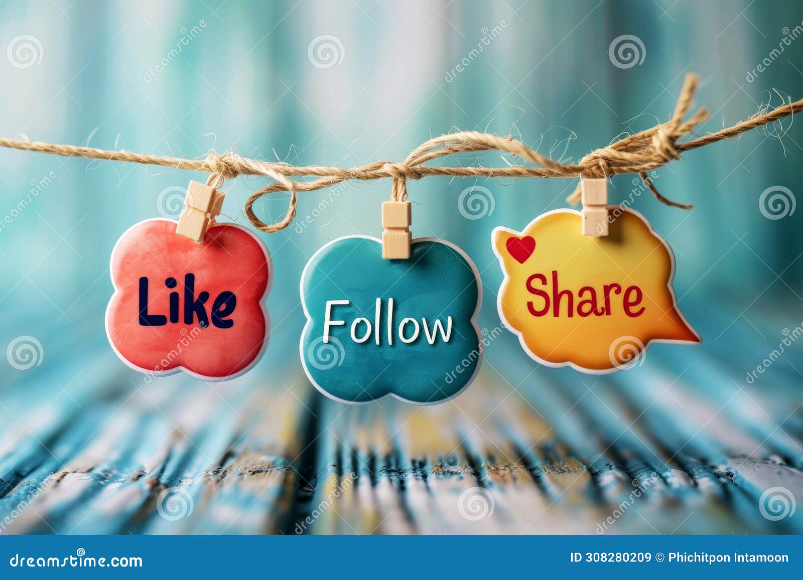 Like Share Follow Concept. Bubble Display Background Stock Image ...