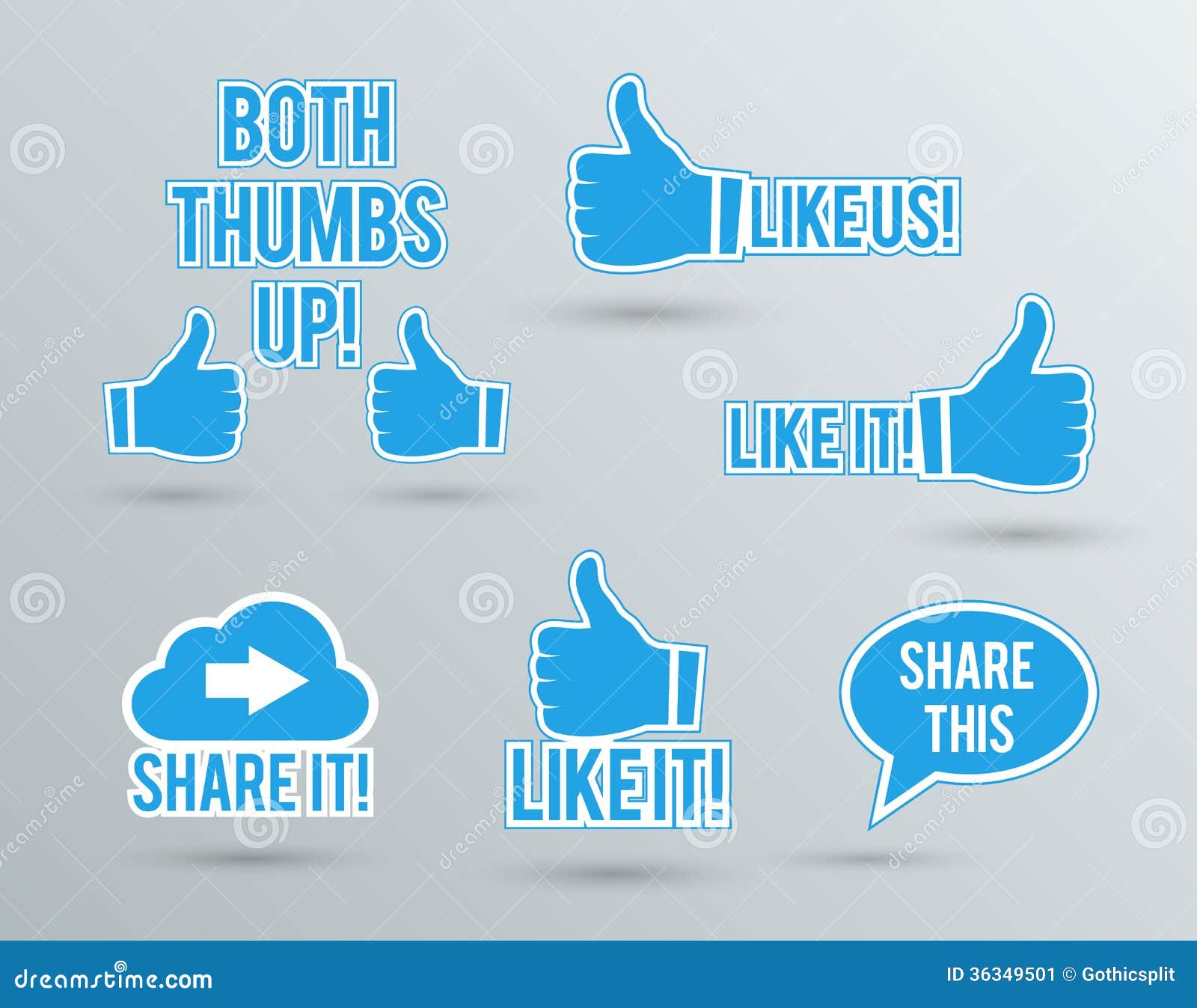 Like and share labels stock vector. Illustration of cloud - 36349501