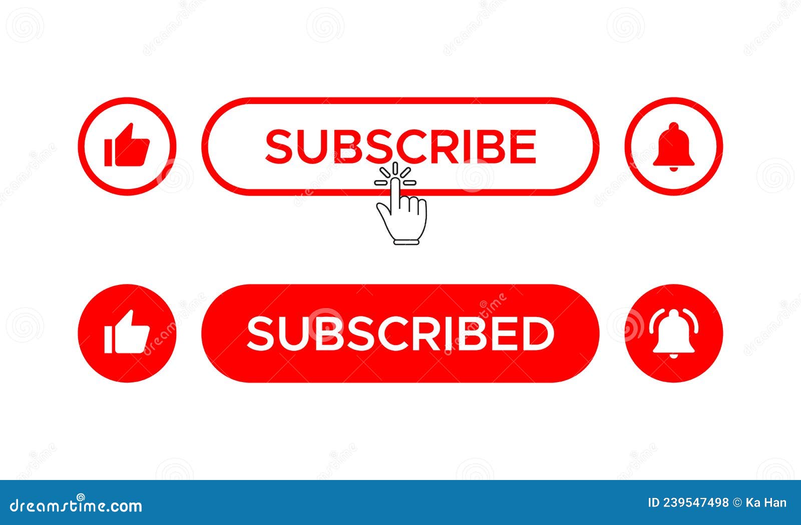 Like, Subscribe, and Bell Icon Vector. Elements for Promote Channel ...