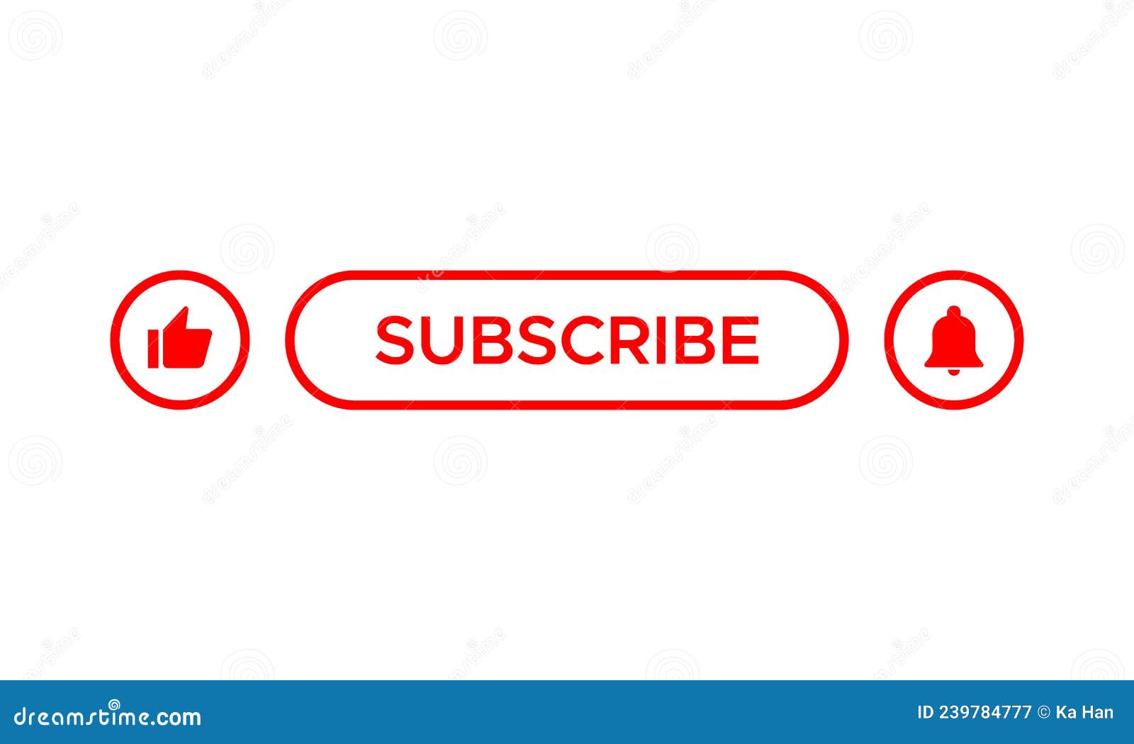 Like and Subscribe Button Icon Vector in Line Style Stock Vector ...