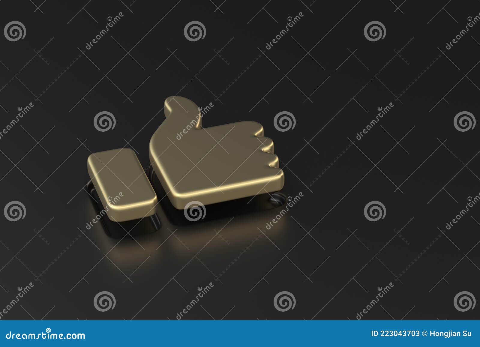 Like Symbol on the Black Background, 3d Illustration Stock Illustration ...