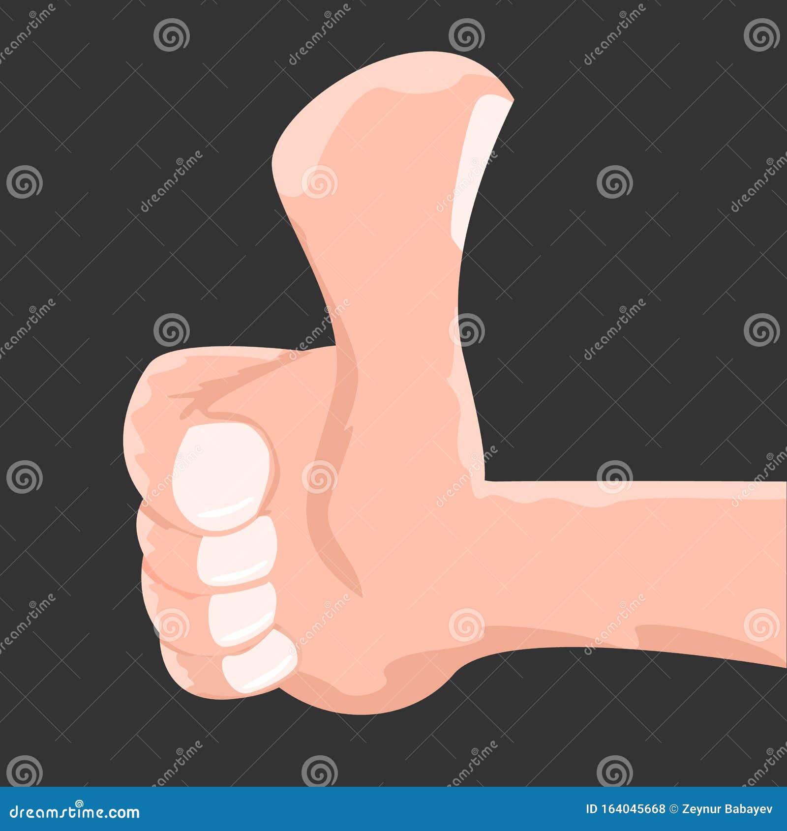 Like Symbol with Cartoon Style Drawing. Vector Illustration. Stock ...