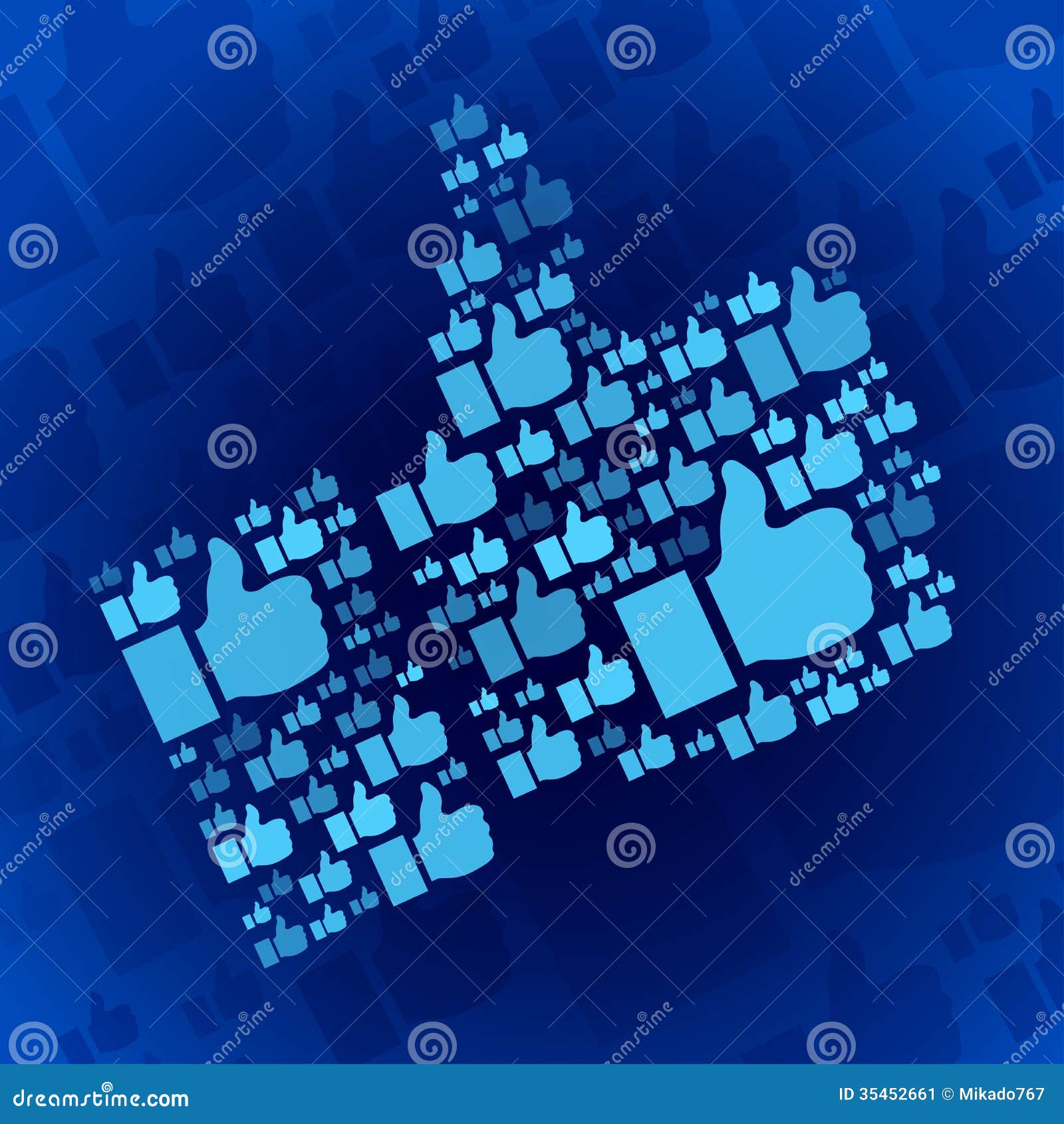 Like Symbol on Dark Blue Background Stock Vector - Illustration of blue ...
