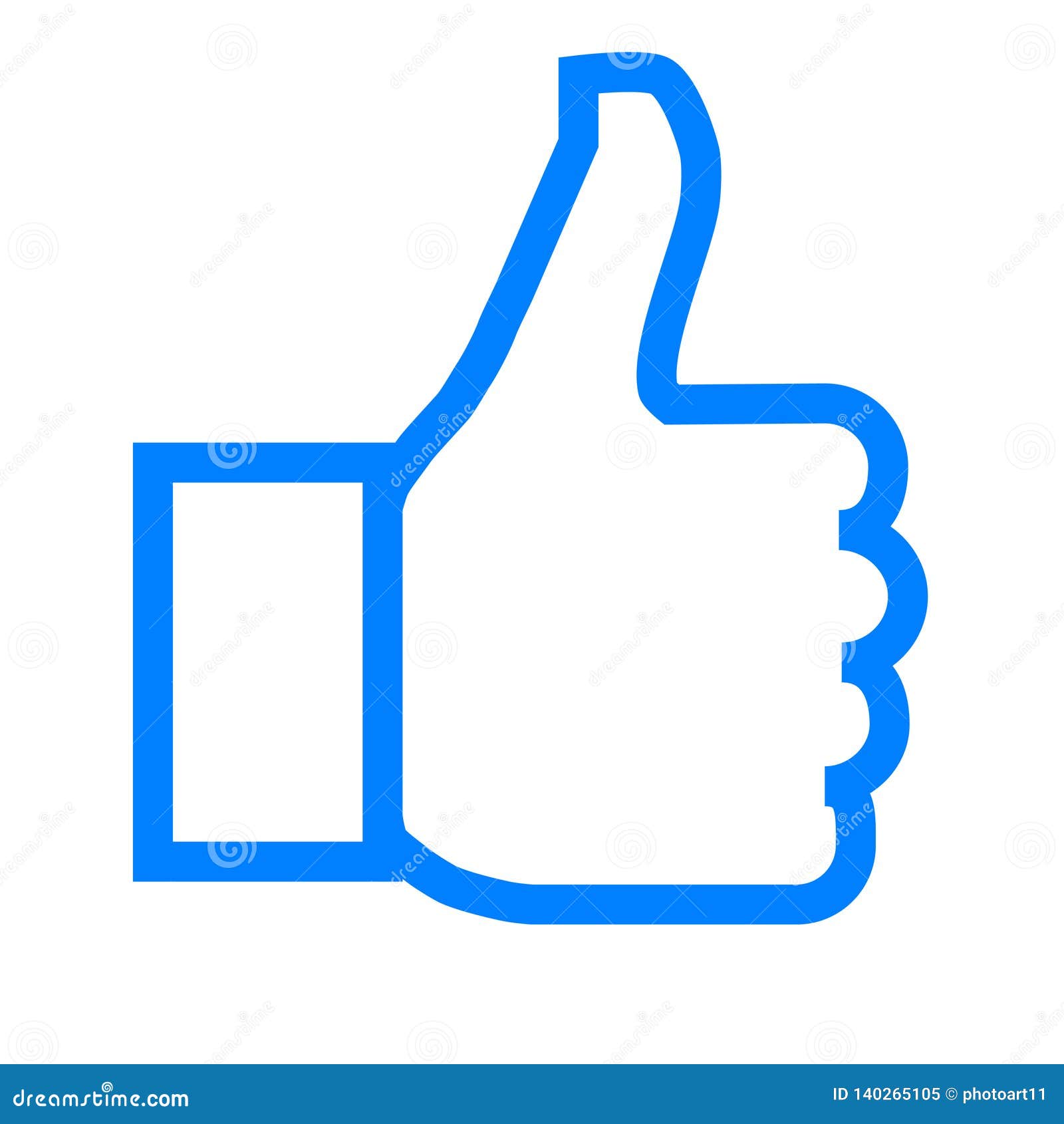 Like Symbol Icon - Blue Simple Outline, Isolated - Vector Stock Vector ...