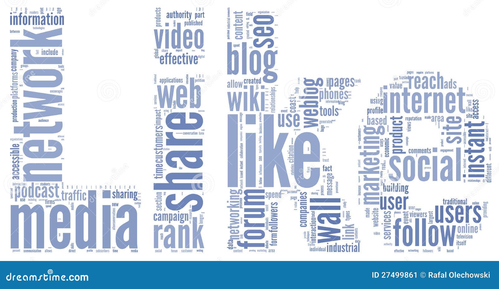 Like Symbol in Tag Cloud on White Stock Illustration - Illustration of ...