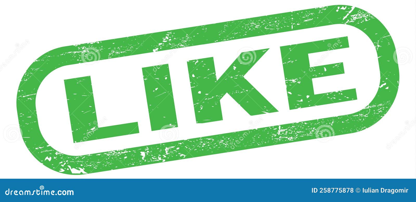 LIKE, Text on Green Rectangle Stamp Sign Stock Illustration ...