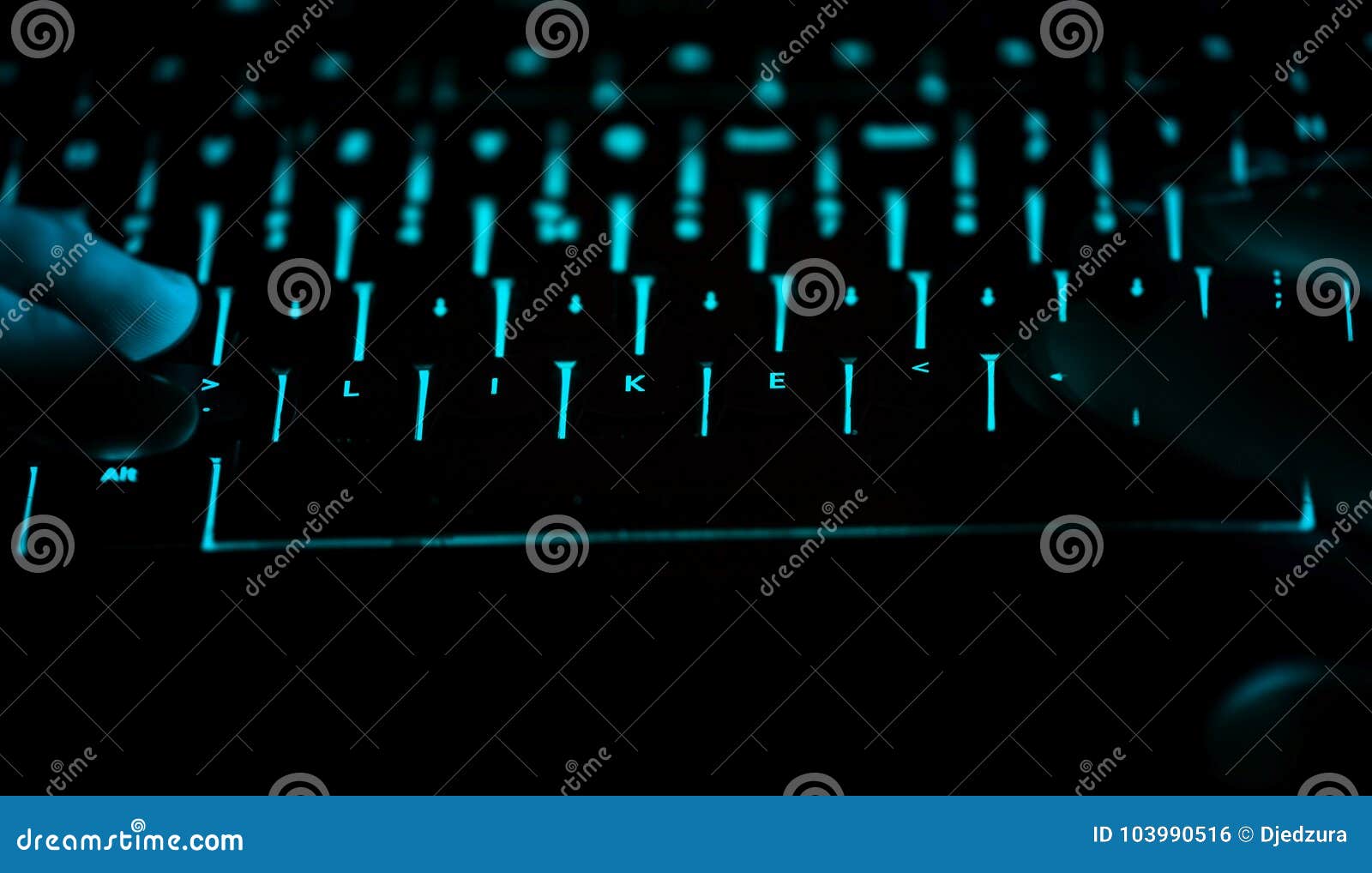Like - Text on Illuminated Computer Keyboard at Night. Stock Photo ... Like - Text on Illuminated Computer Keyboard at Night. Stock Photo ...