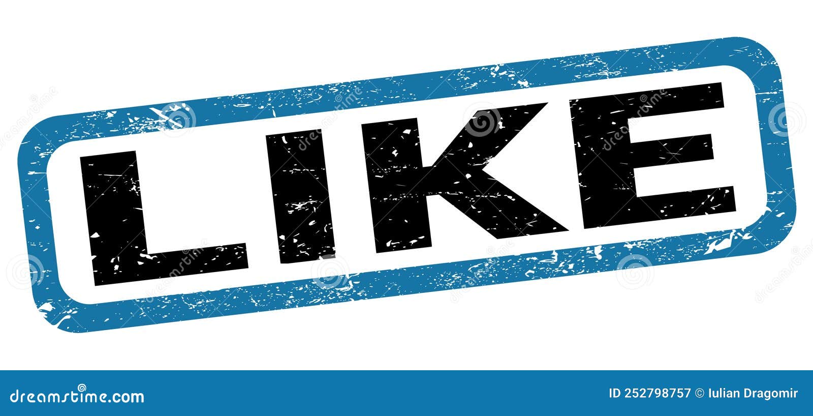 LIKE Text Written on Blue-black Rectangle Stamp Stock Illustration ...