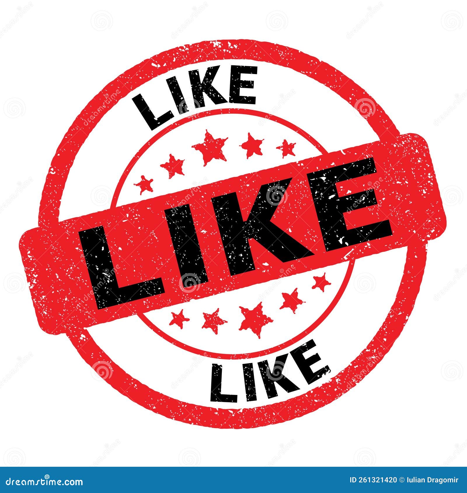 LIKE Text Written on Red-black Stamp Sign Stock Illustration ...