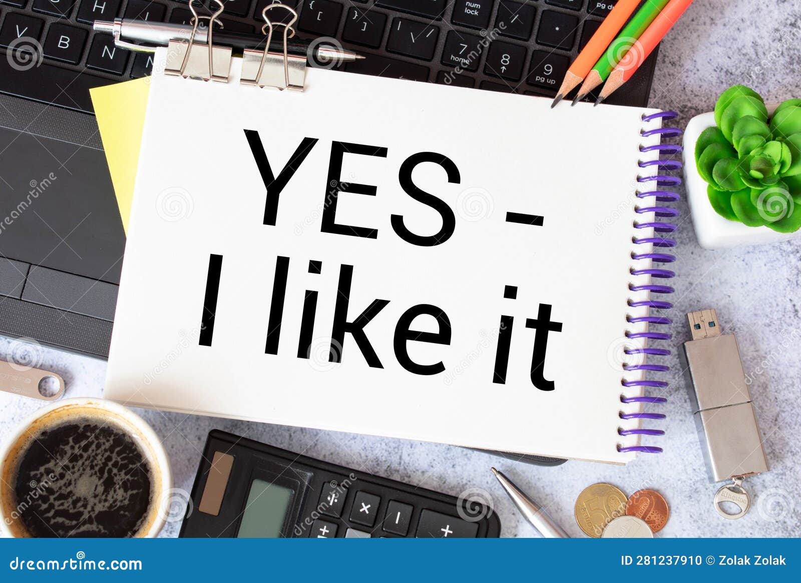 We Like it. Text YES - I Like it on White Paper Stock Photo - Image of ...