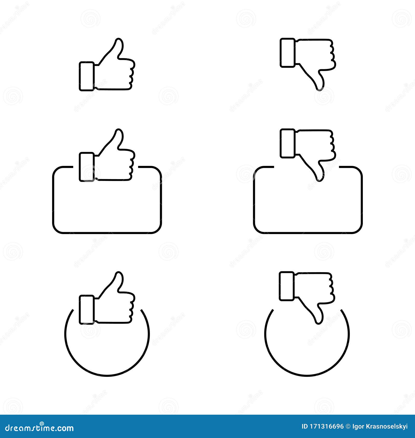 Like Thumb Up Icons Vector Background. Social Nets Blue Likes Fingers ...