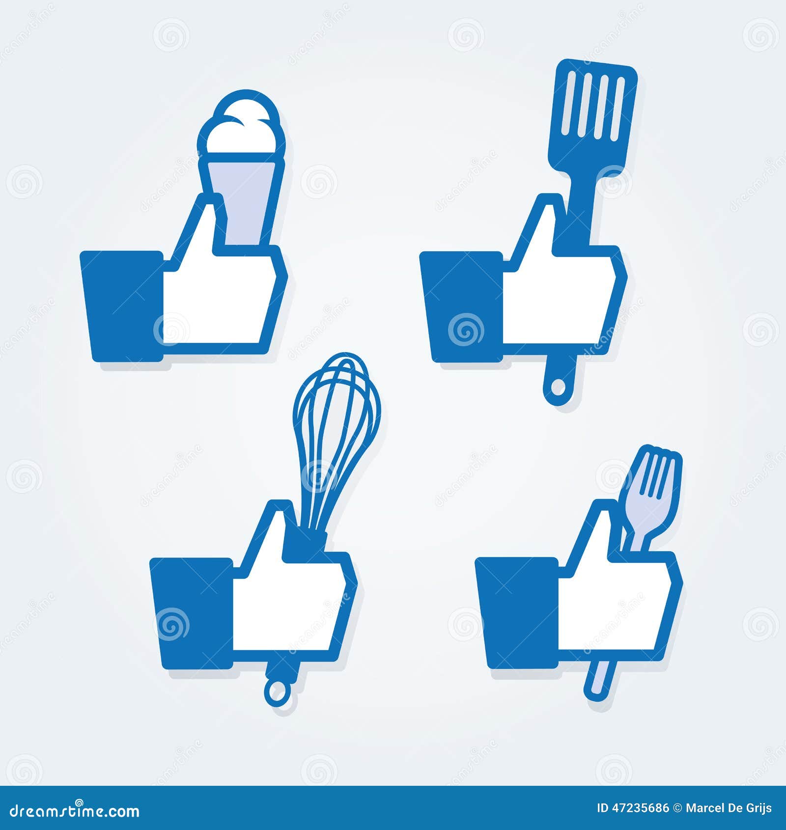 Like And Thumbs Up Icons Isolated On Transparent Background. Social ...