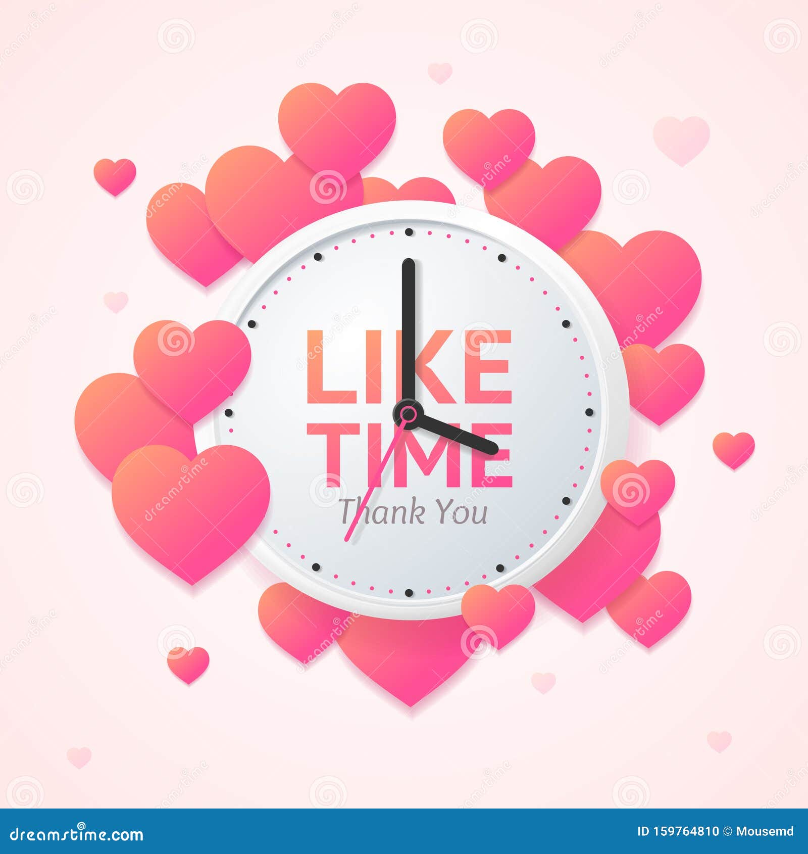 Like Time Concept with Realistic Detailed 3d Wall Clock. Vector Stock ...