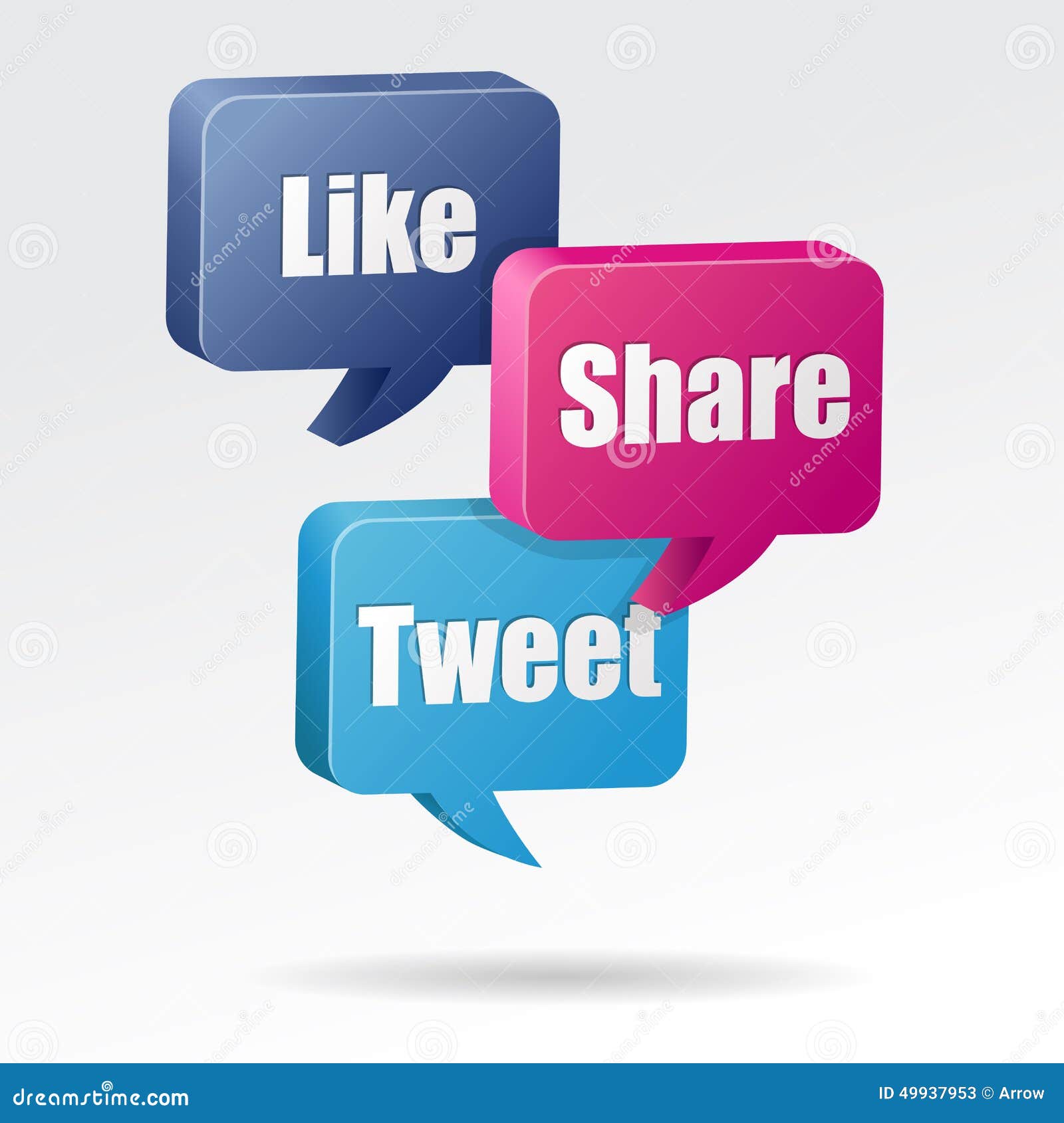 Like Tweet Share Speech Bubble Stock Illustration - Illustration of ...