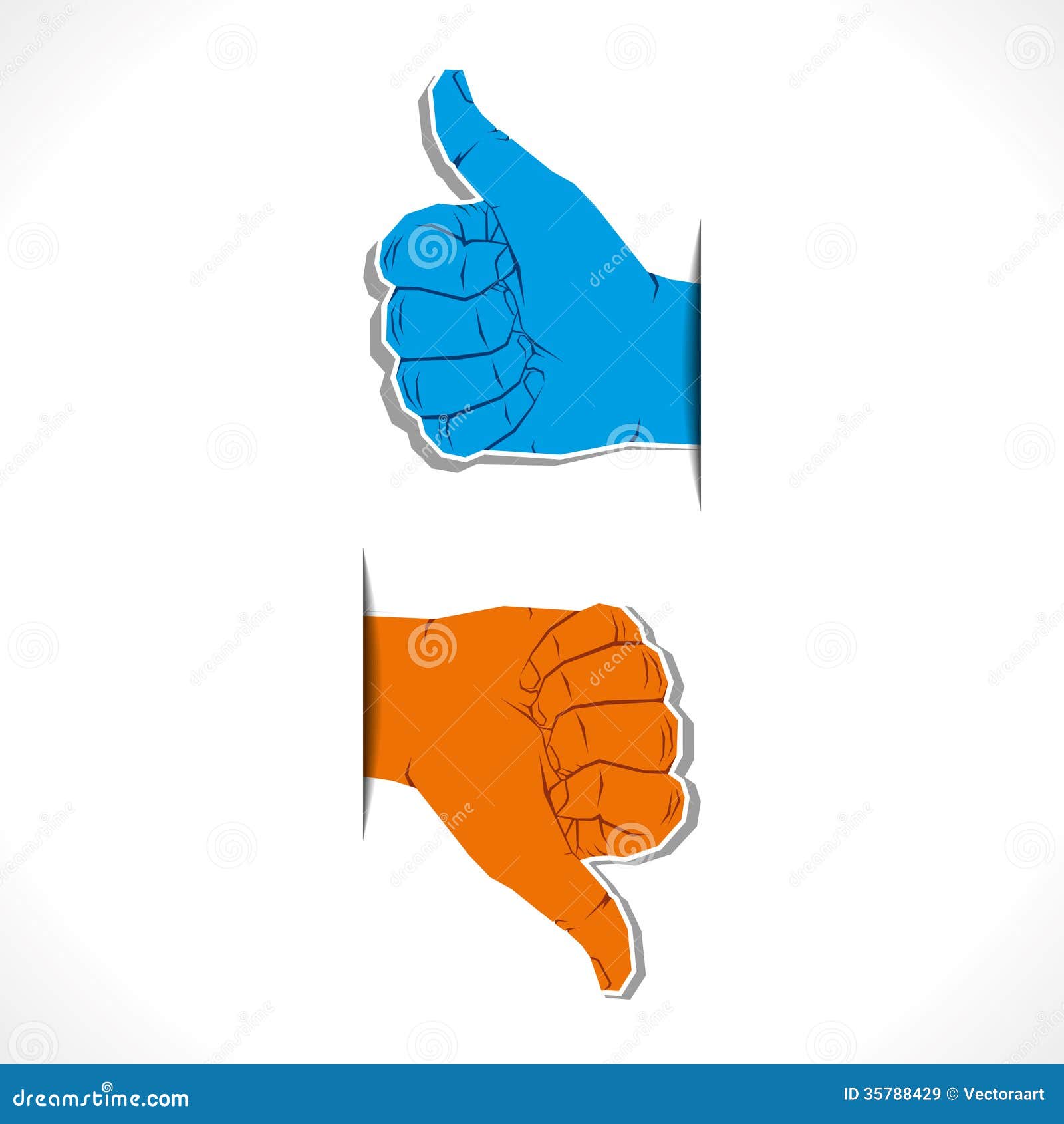 Like and Unlike Hand Symbol Stock Vector - Illustration of orange ...