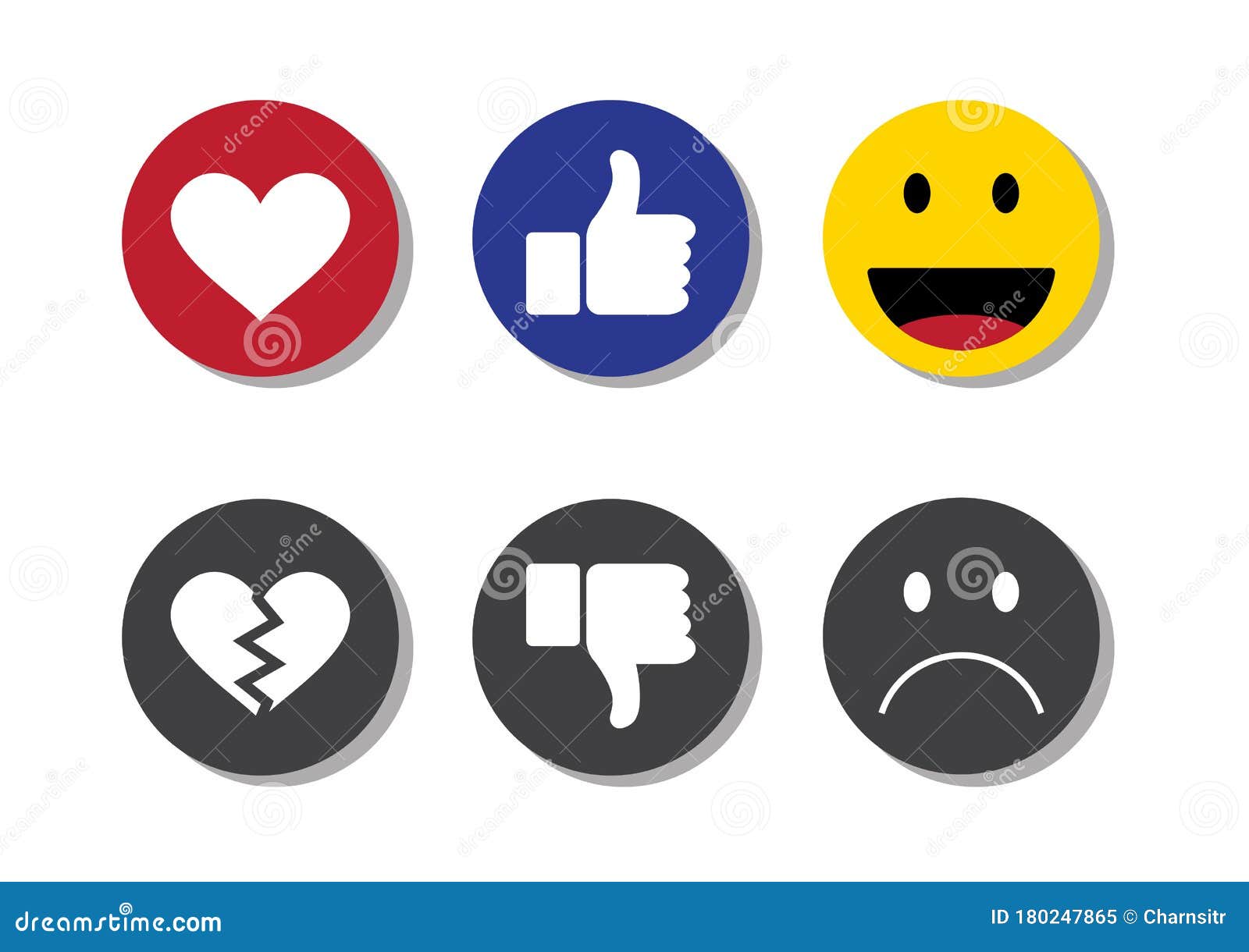 Like and Unlike Social Media Emoticon Stock Vector - Illustration of ...