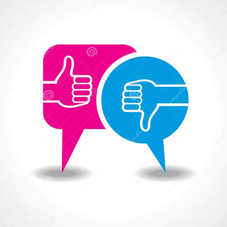 Like and Unlike Symbol with Message Bubble Stock Vector - Illustration ...