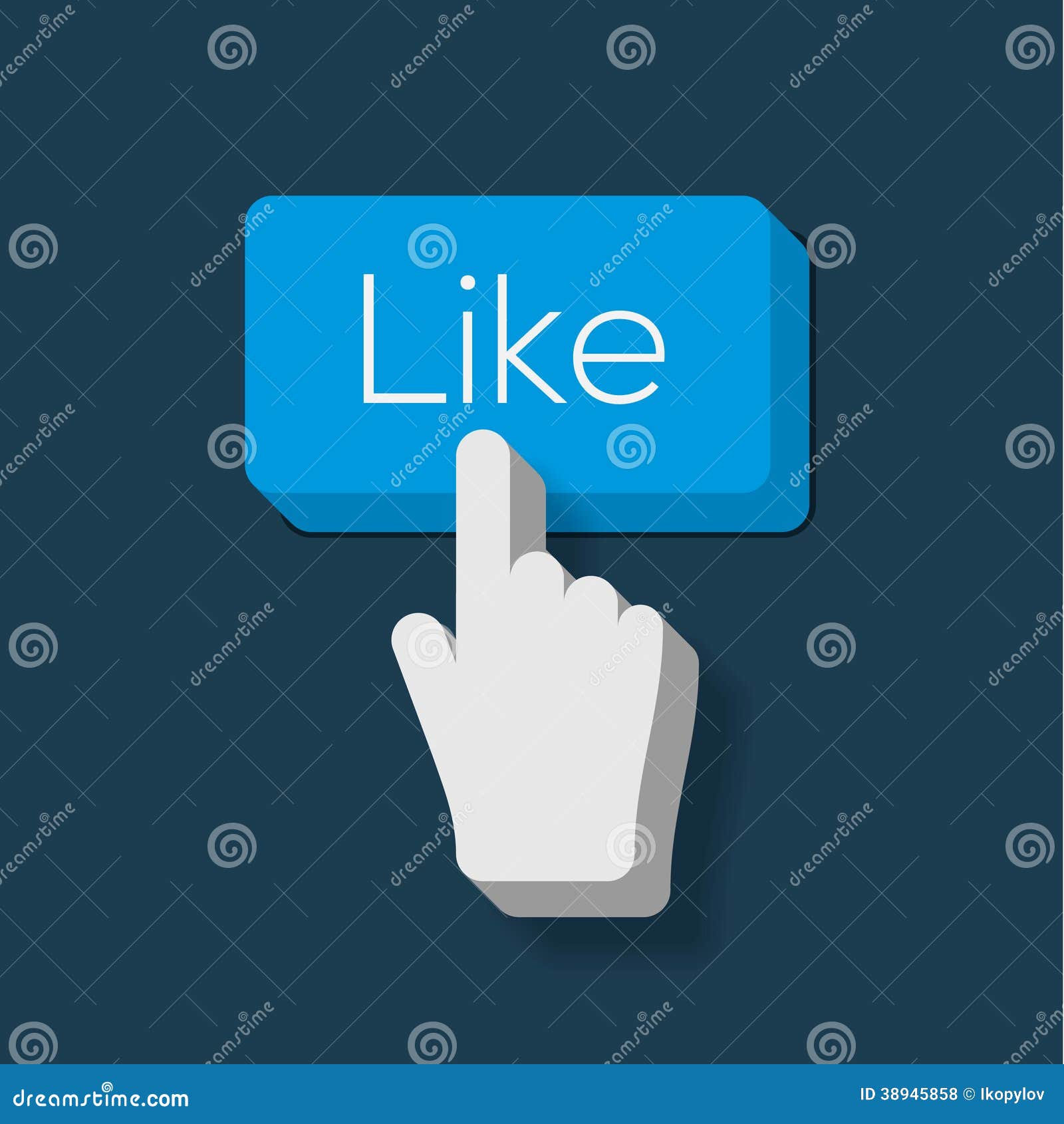 Like Us Button with Hand Shaped Cursor Stock Vector - Illustration of ...