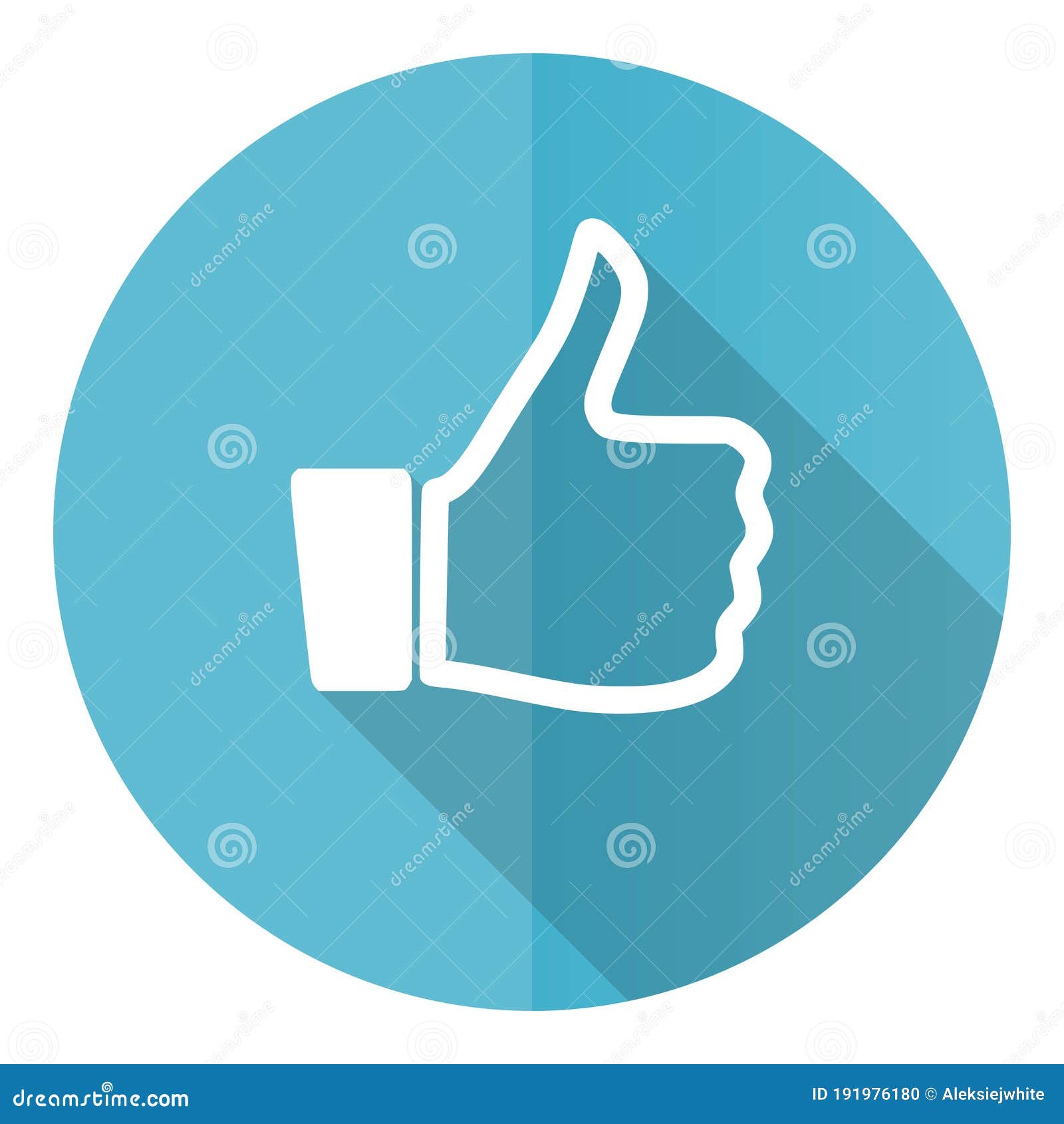 Like Vector Icon, Flat Design Blue Round Web Button Isolated on White ...