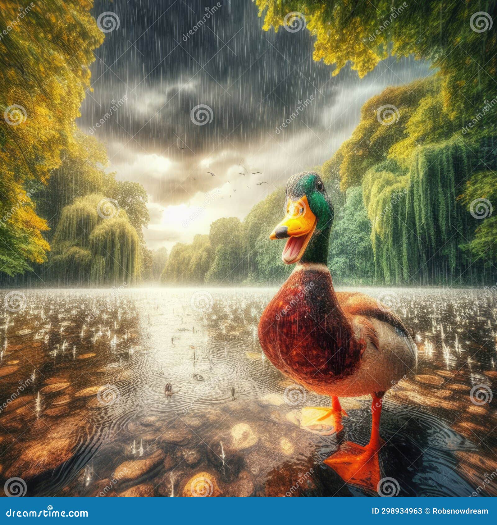 Like Water Off A Ducks Back Stock Illustration Illustration Of Like