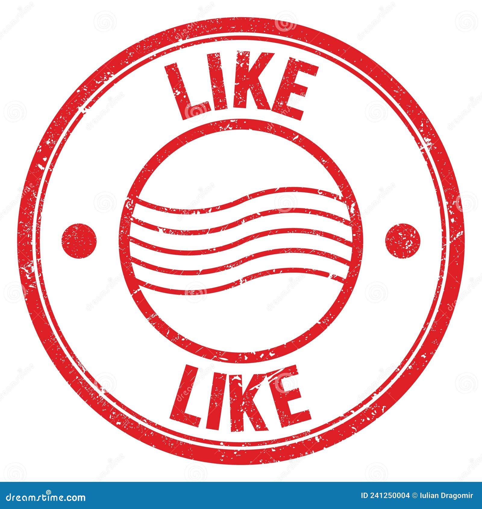 LIKE Text Written on Red Round Postal Stamp Sign Stock Illustration ...