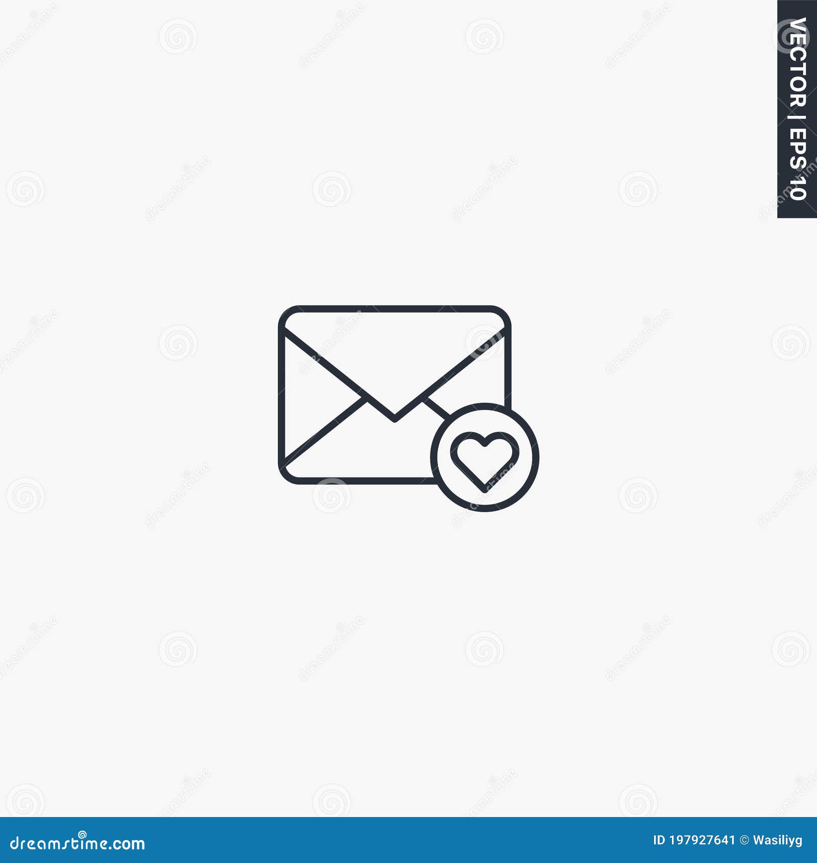 Liked Envelope, Linear Style Sign for Mobile Concept and Web Design ...