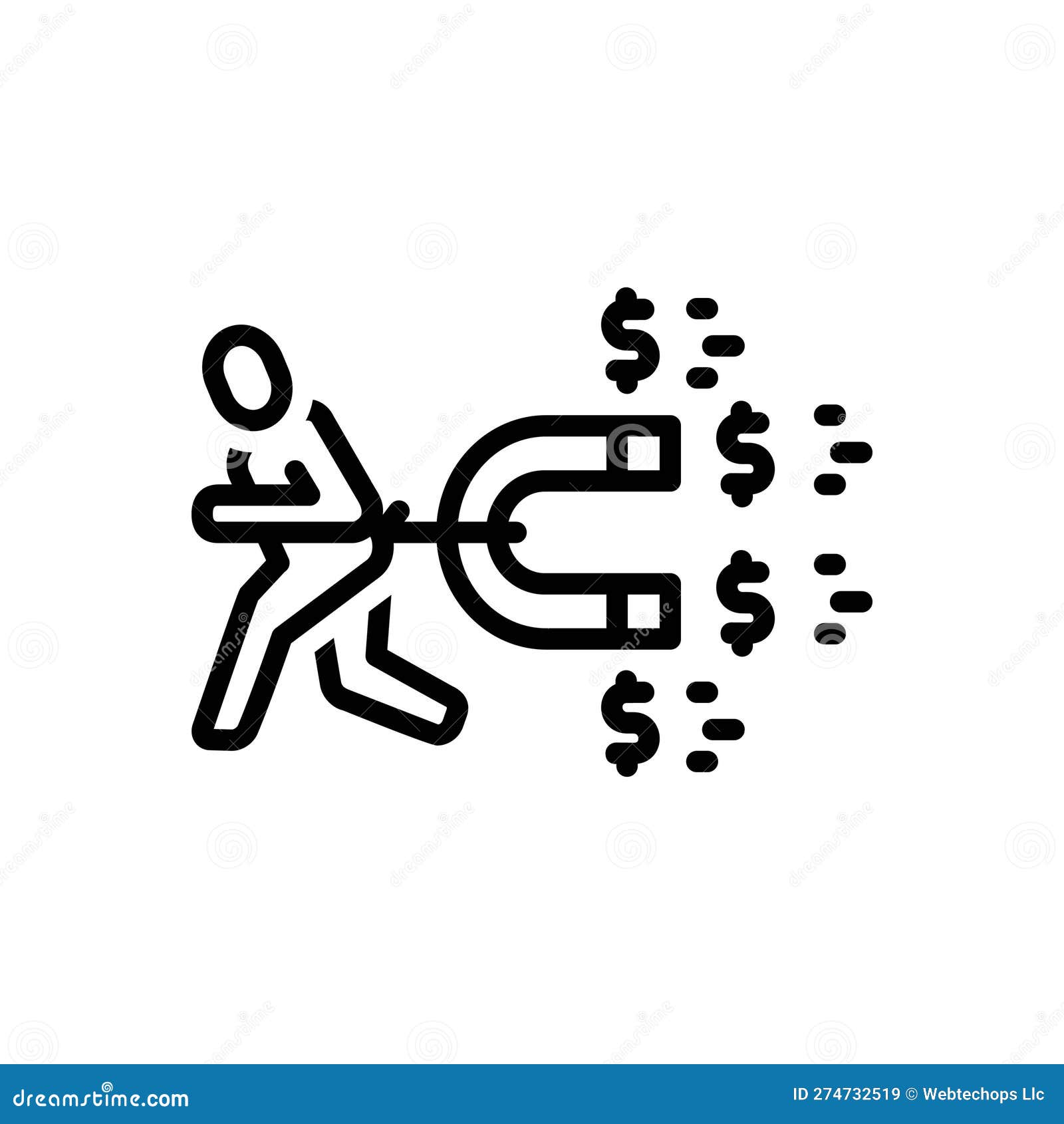 Black Line Icon for Likely, Eventual and Drag Stock Vector ...