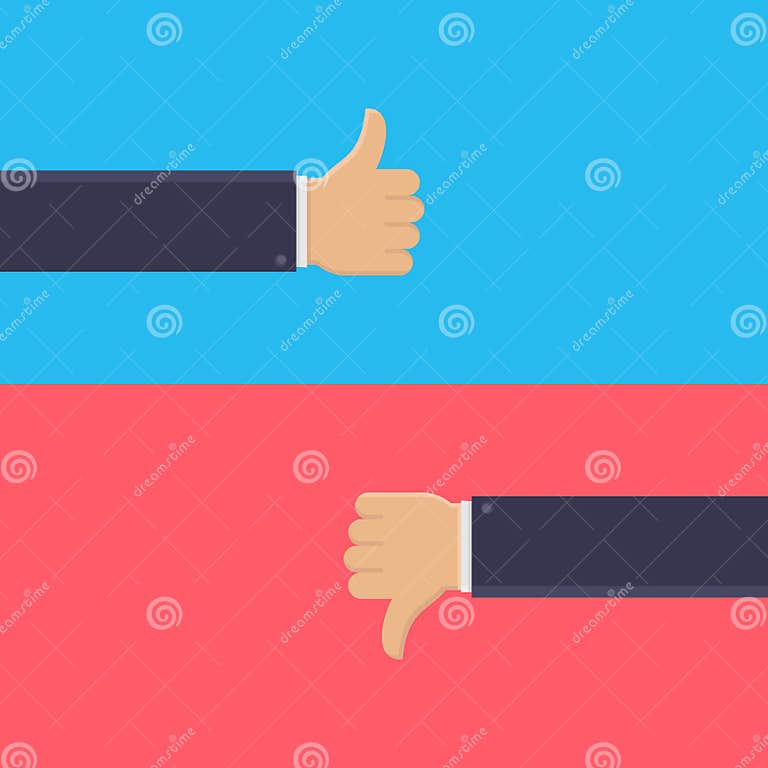 Likes and Dislikes Illustration Flat Design Style Stock Vector ...