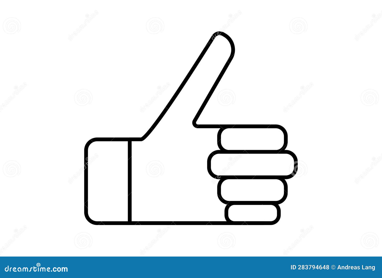 Likes Hand Icon Gesture Line Symbol Web App Sign Stock Illustration ...