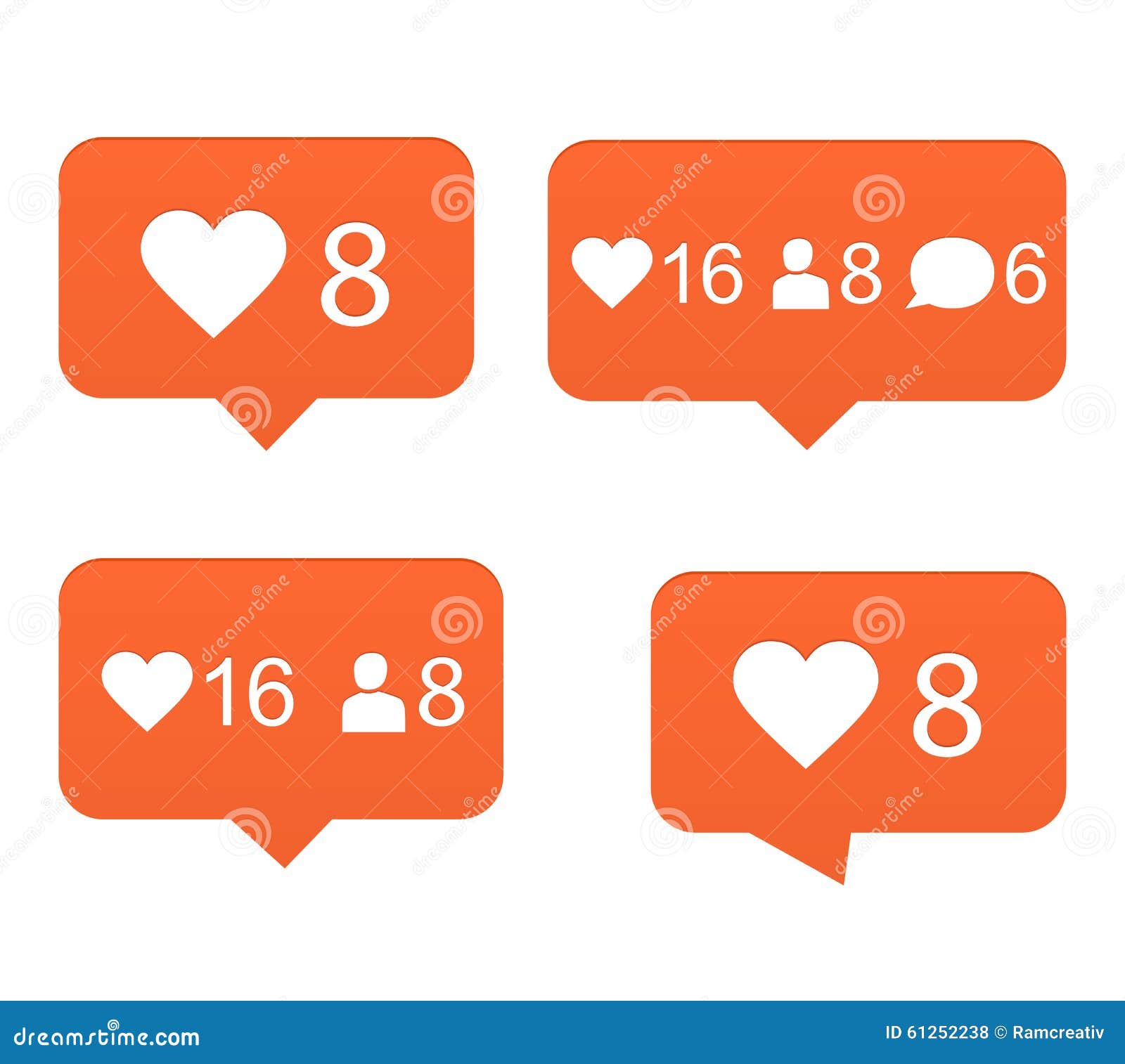 Likes, Set of Counter Notification Stock Vector - Illustration of ...