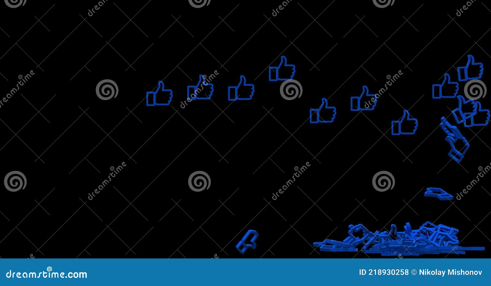 Likes - Symbol Animation. stock footage. Video of youtuber - 218930258