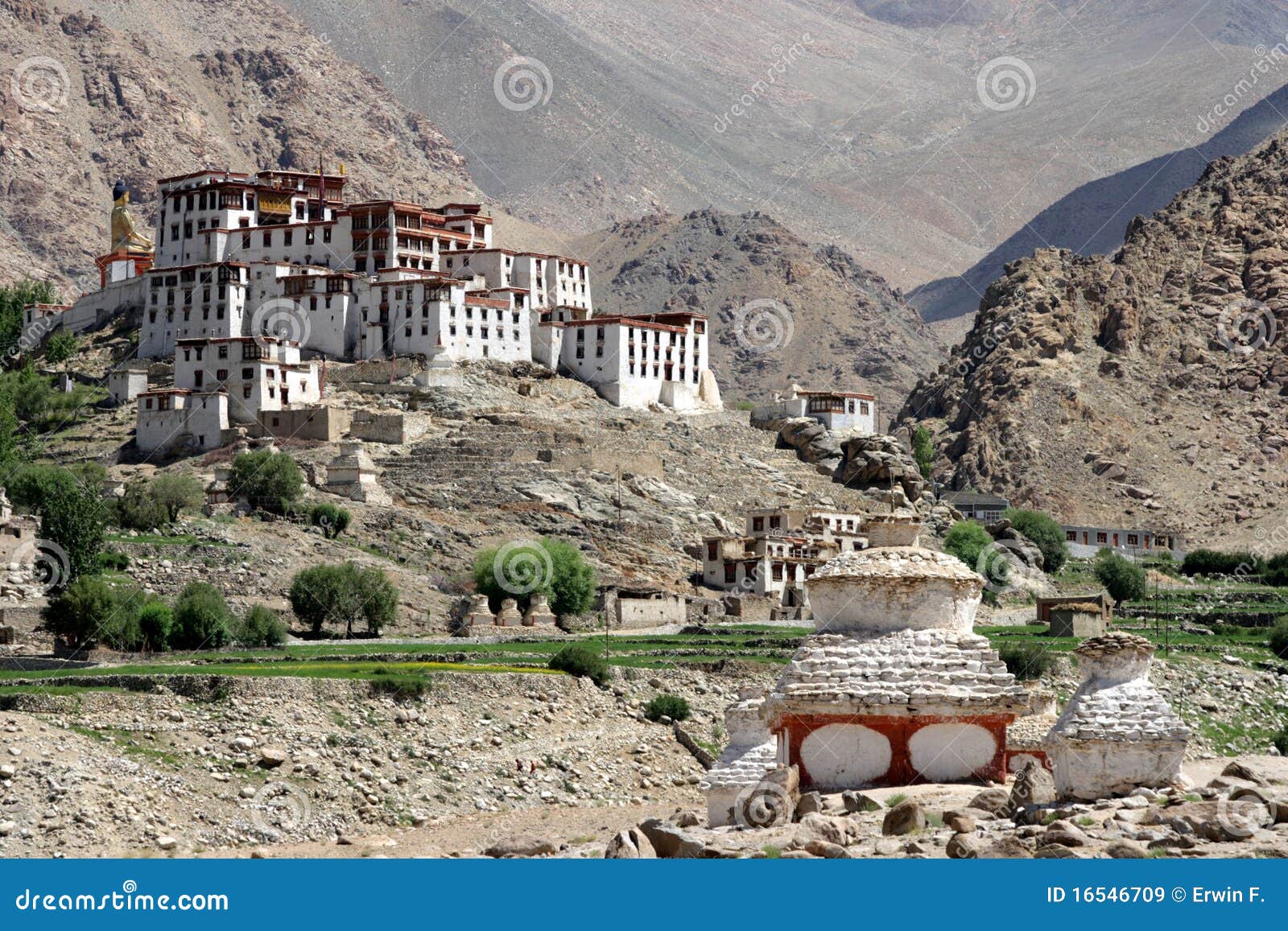 Likir Monastery Likir Gompa In Ladakh, Jammu And Kashmir, India. The ...