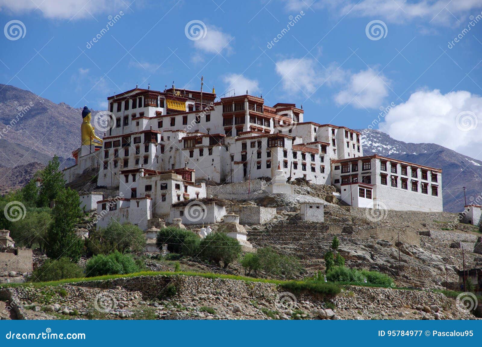 Likir Monastery in Ladakh, India Stock Image - Image of scenery, shrine ...