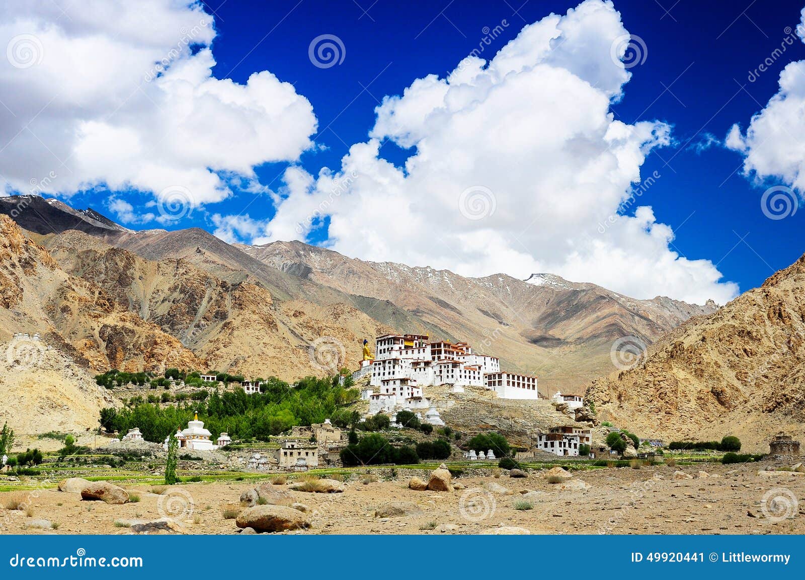 Likir Monastery Likir Gompa In Ladakh, Jammu And Kashmir, India. The ...