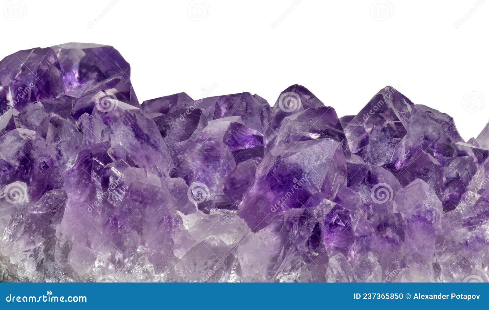 Lilac Amethyst with Dark Large Crystals Isolated on White Stock Photo ...