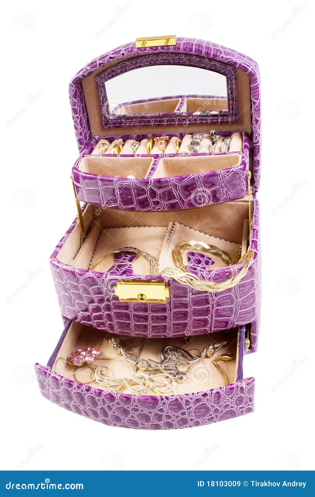 Lilac box with jewelry stock image. Image of metal, jewel - 18103009