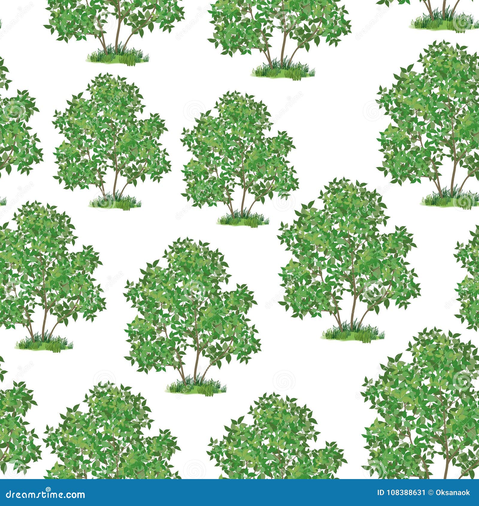 Lilac Bush Seamless stock vector. Illustration of green - 108388631