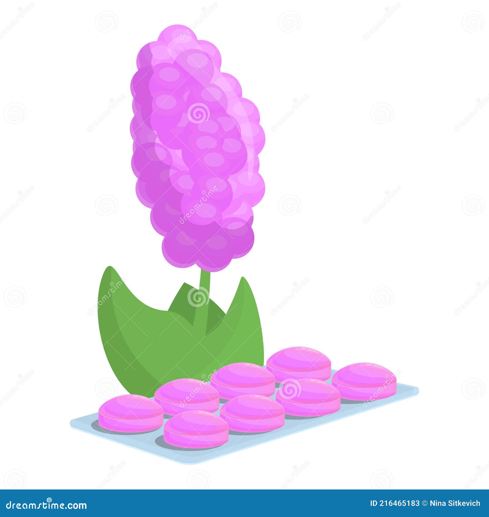 Lilac Cough Drops Icon, Cartoon Style Stock Vector - Illustration of ...