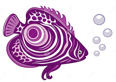 Lilac fish stock vector. Illustration of nature, water - 14261673