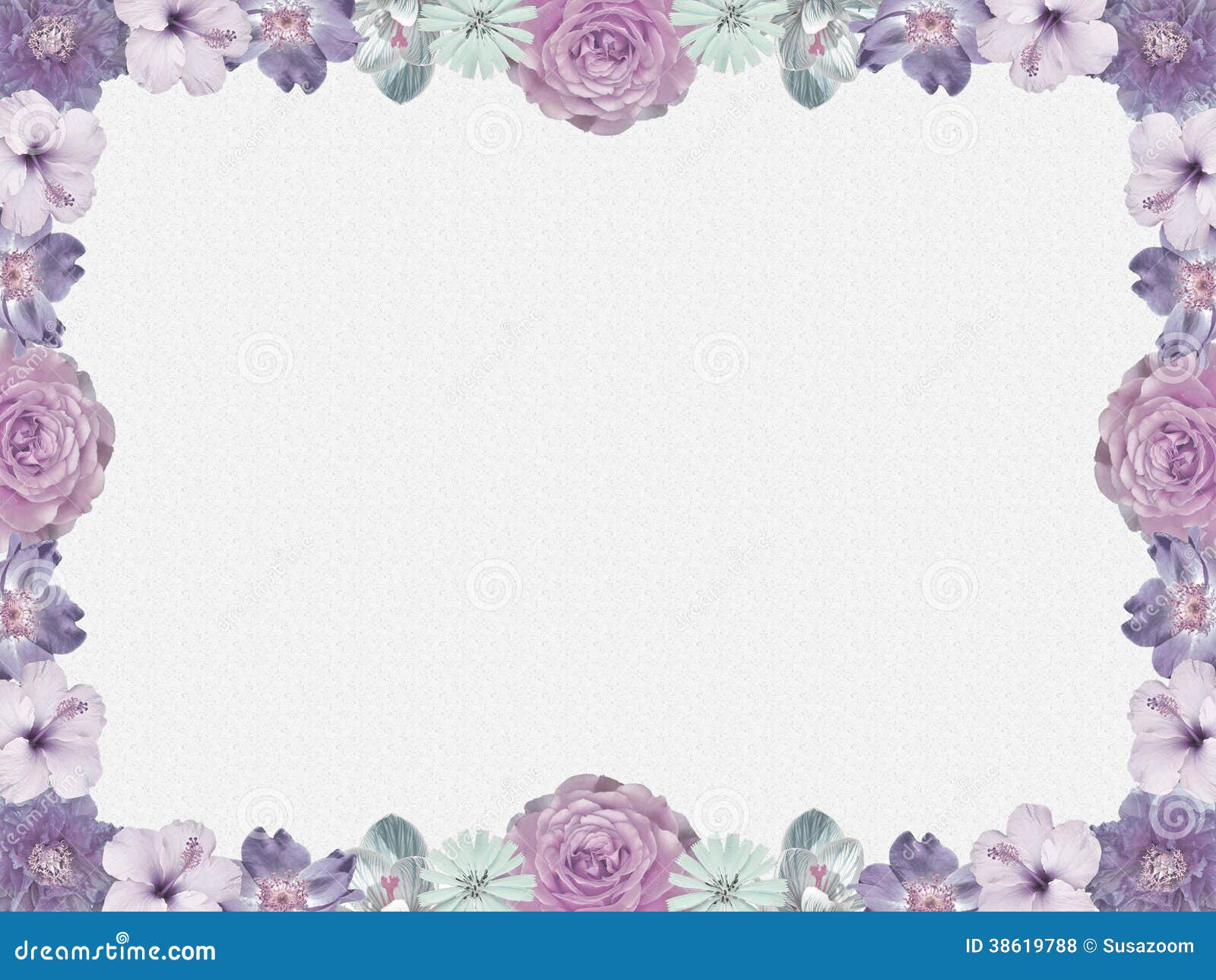 Lilac Flower Frame, Nostalgic Style Stock Illustration - Illustration ...