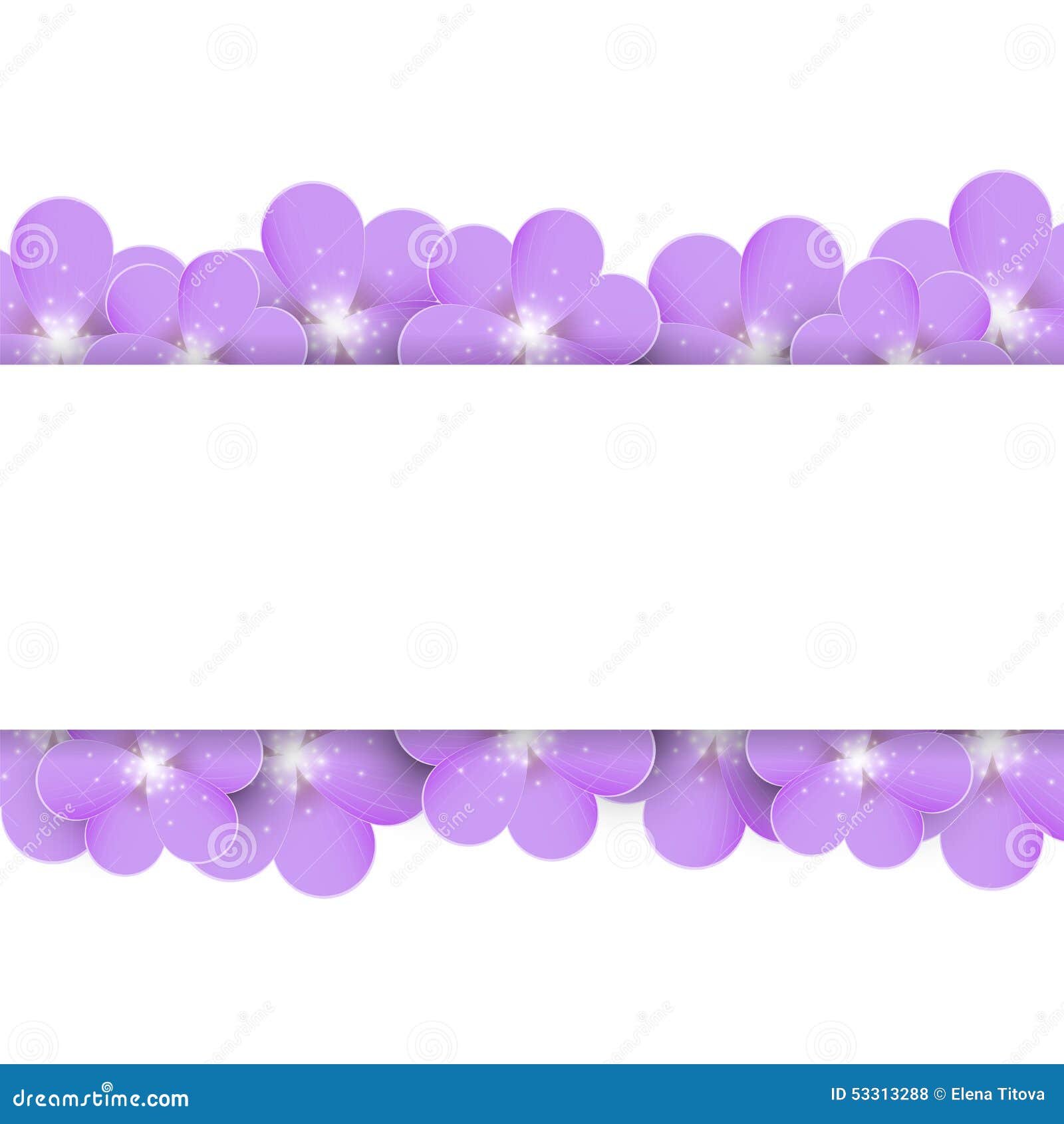 Lilac flowers border stock vector. Illustration of decor - 53313288
