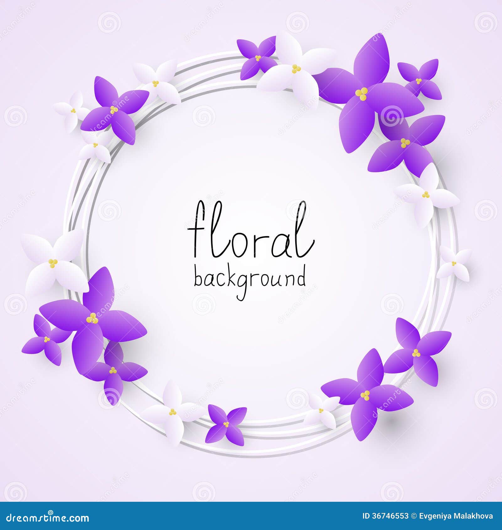 Lilac flowers frame stock vector. Illustration of design - 36746553