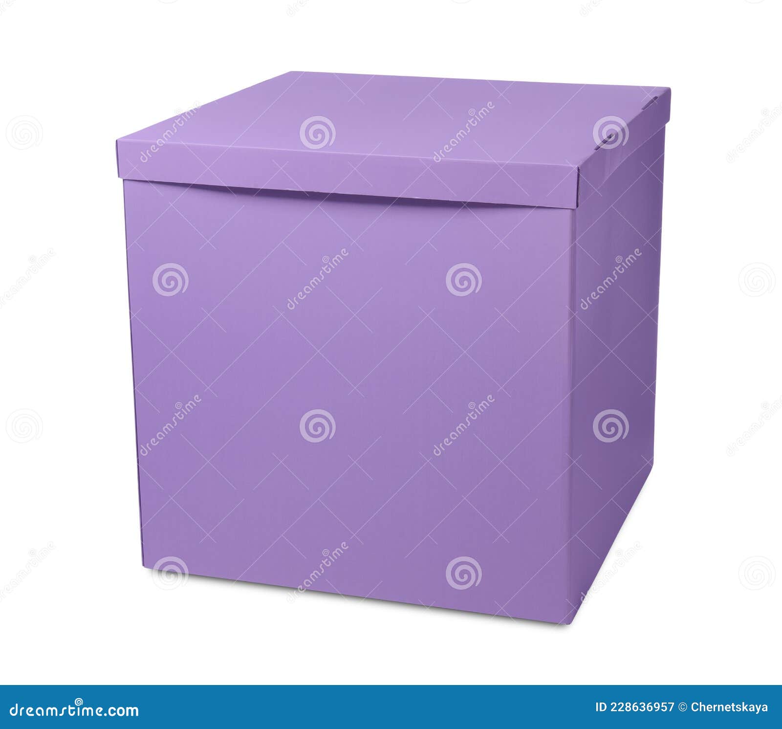 Lilac Gift Box with Cap Isolated on White Stock Image - Image of ...