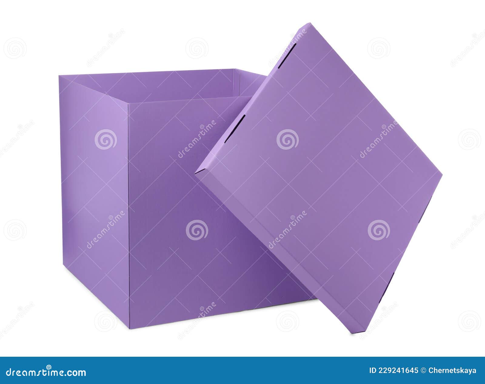 Lilac Gift Box with Cap Isolated on White Stock Image - Image of ...