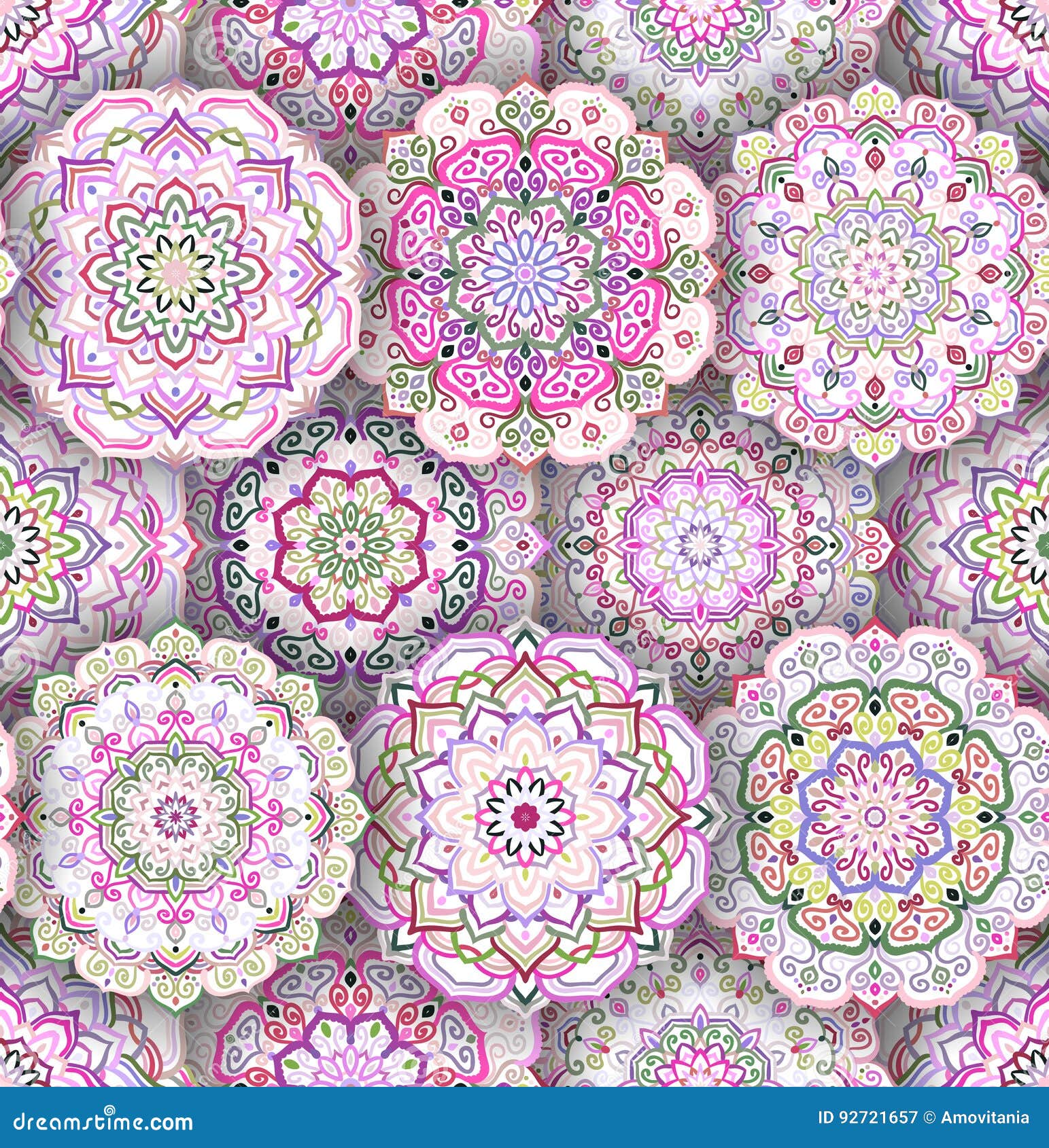 Lilac Mandala Background with Shadows Stock Vector - Illustration of ...