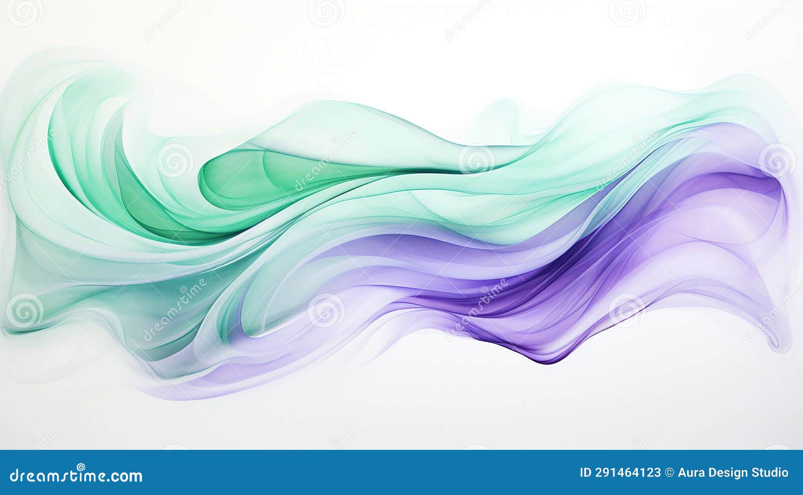 Lilac and Mint Green Flowing Artwork on White Background Stock ...