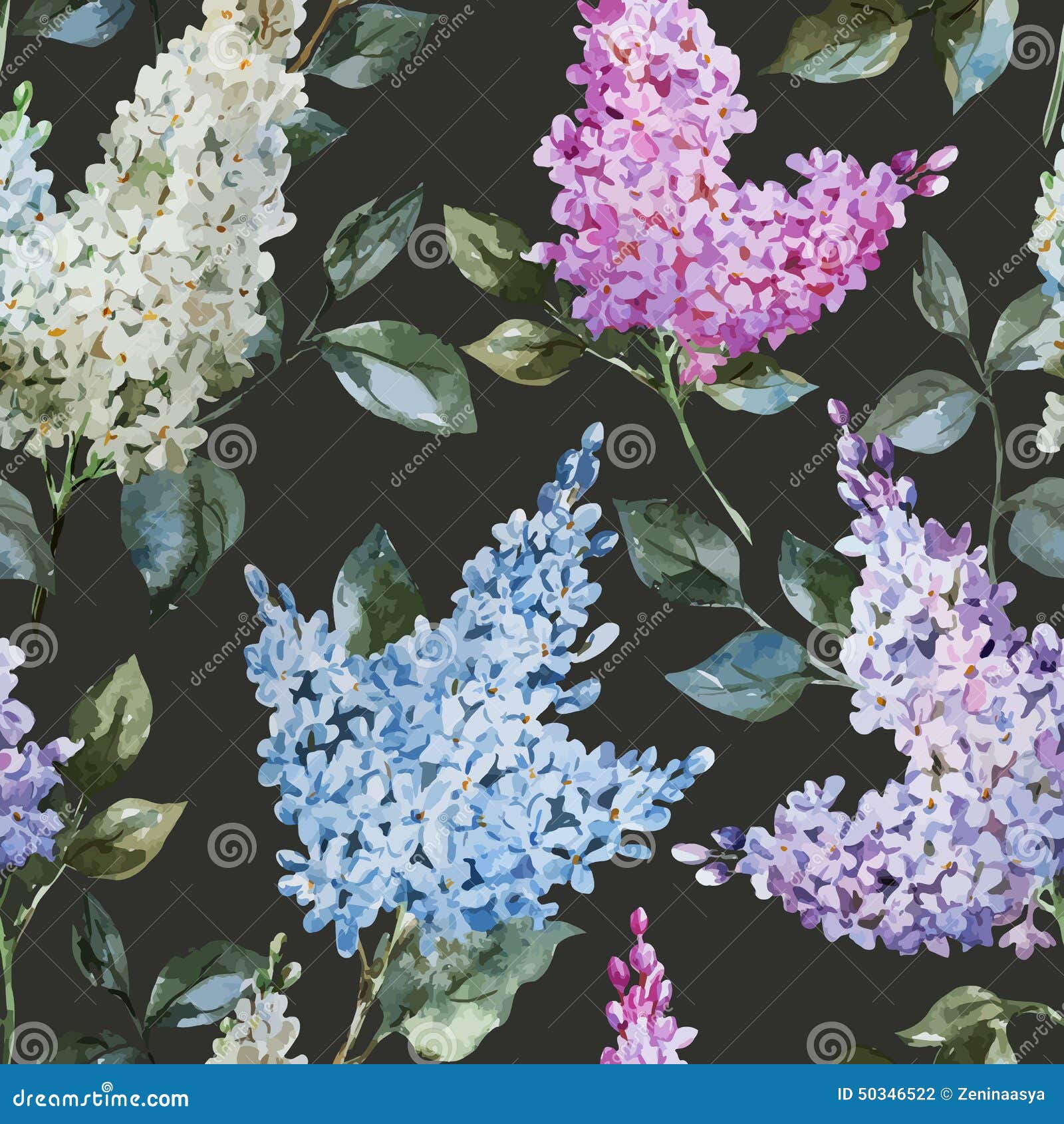 Lilac pattern stock vector. Illustration of paper, spring - 50346522