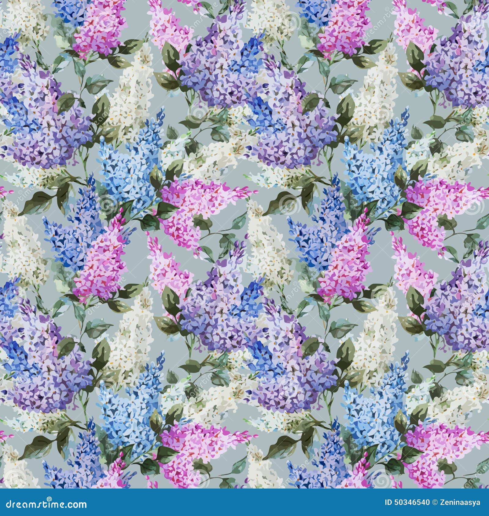 Lilac pattern stock vector. Illustration of flower, seamless - 50346540