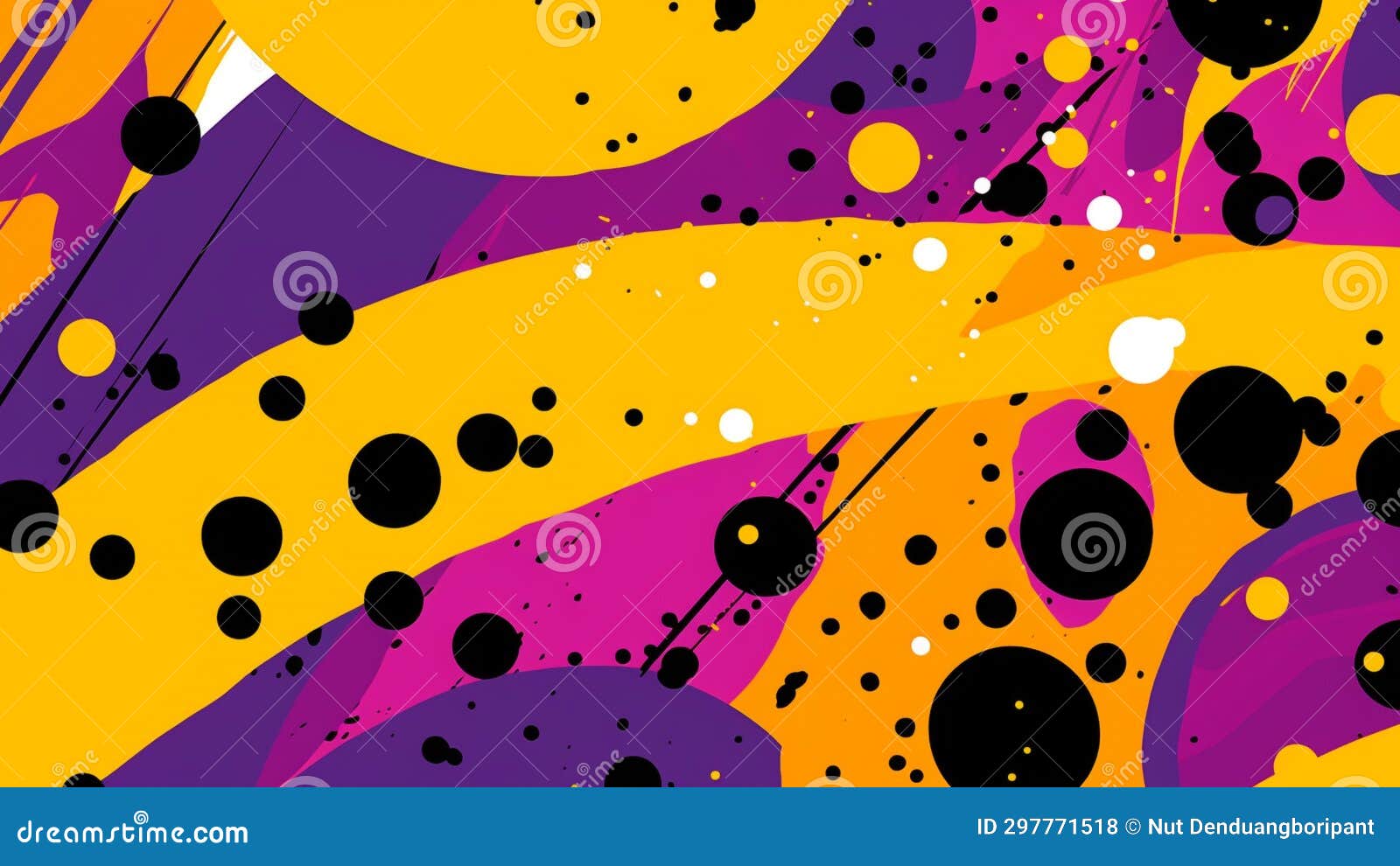 Lilac Purple and Mustard Yellow Retro Pop Art Pattern Stock ...