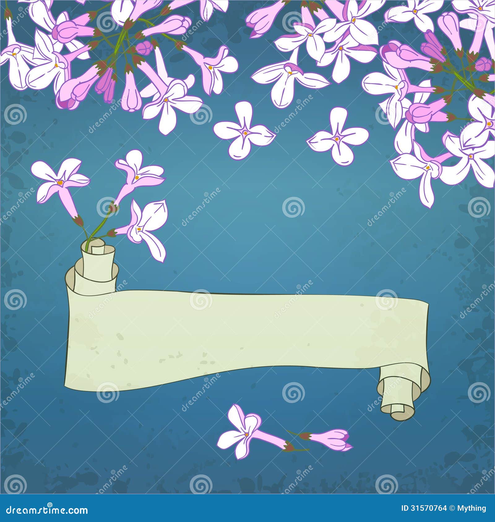 Lilac&scroll stock illustration. Illustration of fresh - 31570764